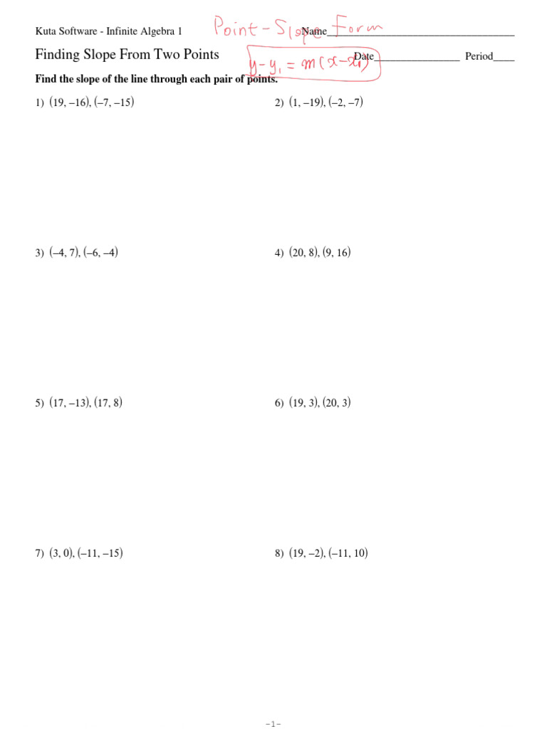 2) Slope From Two Points | PDF