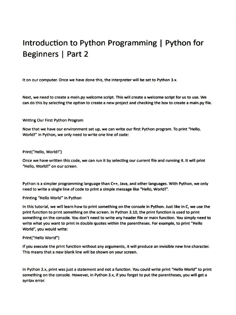 Python Programming Part 2 | PDF