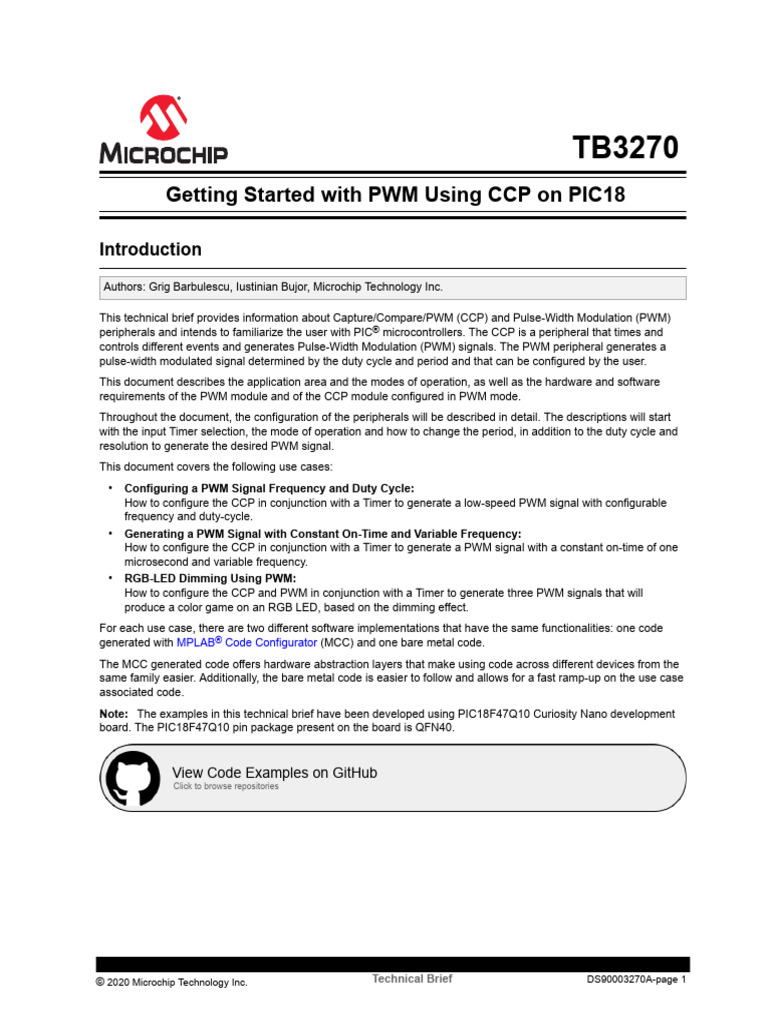 Getting Started With PWM Using CCP On PIC18 DS90003270A | PDF ... Getting Started With PWM Using CCP On PIC18 DS90003270A | PDF ...
