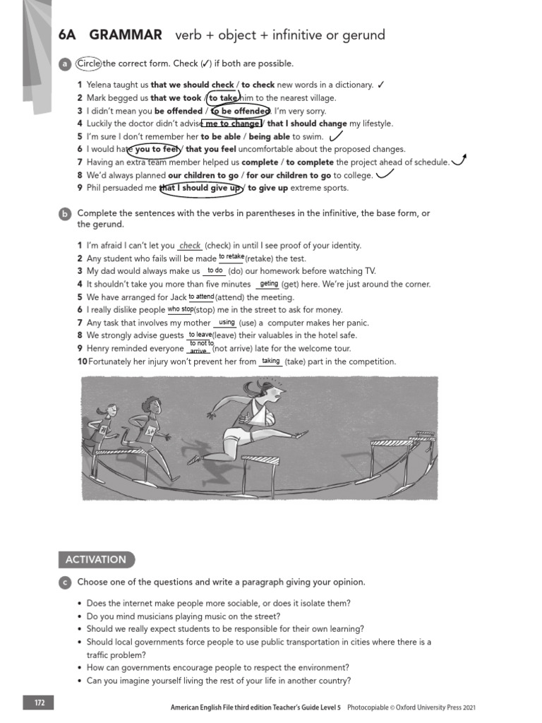 HWK 1 Unit 6a - Grammar Answer Aedl | PDF | Linguistics | Cognitive Science