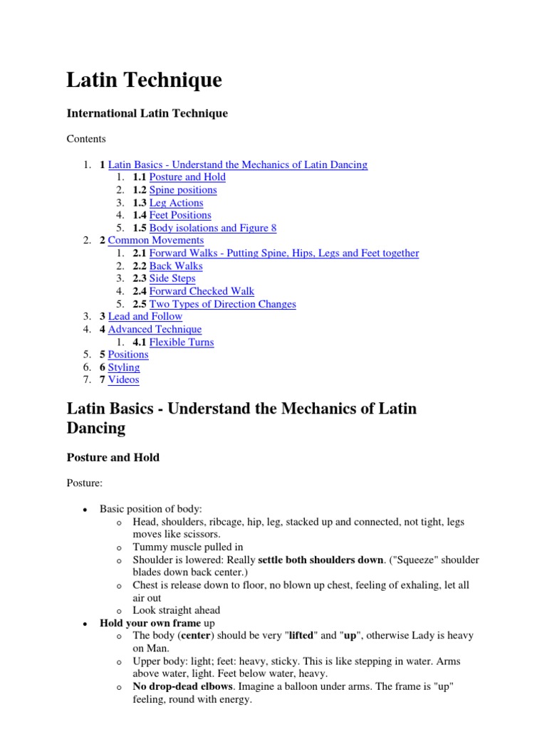 Latin Technique | PDF | Foot | Human Anatomy