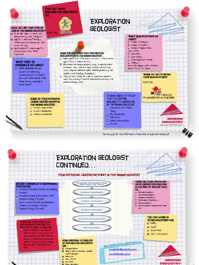 Exploration Geologist - Final Career Pathway Flyer | PDF | Mining | Geology