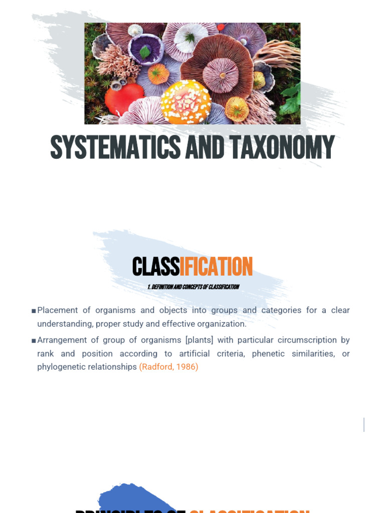 Lecture2 Systematics and Taxonomy | PDF | Taxonomy (Biology ...