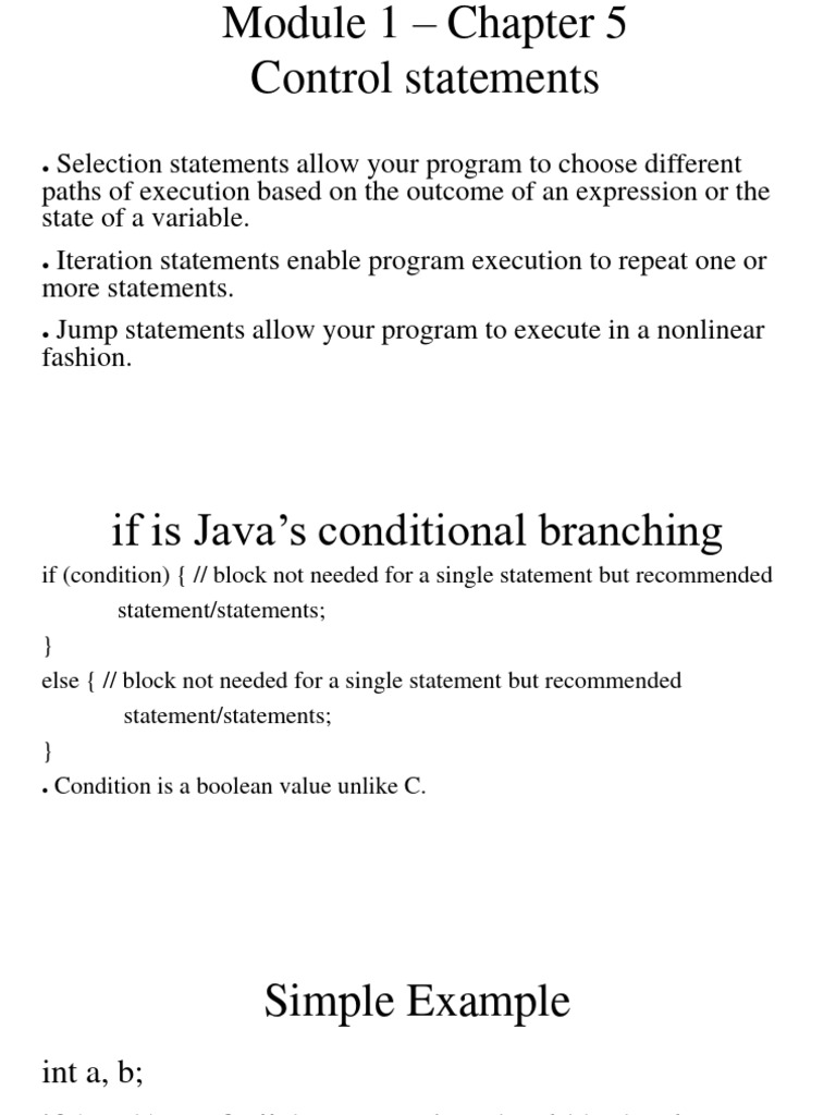 Java Module 1 Chapter 5 Pdf Control Flow Integer Computer Science