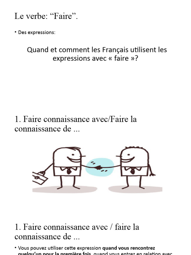 Les Espressions Avec Le Verbe FAIRE | PDF | Peur