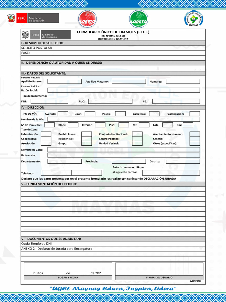 Modelo Documento Fut | PDF