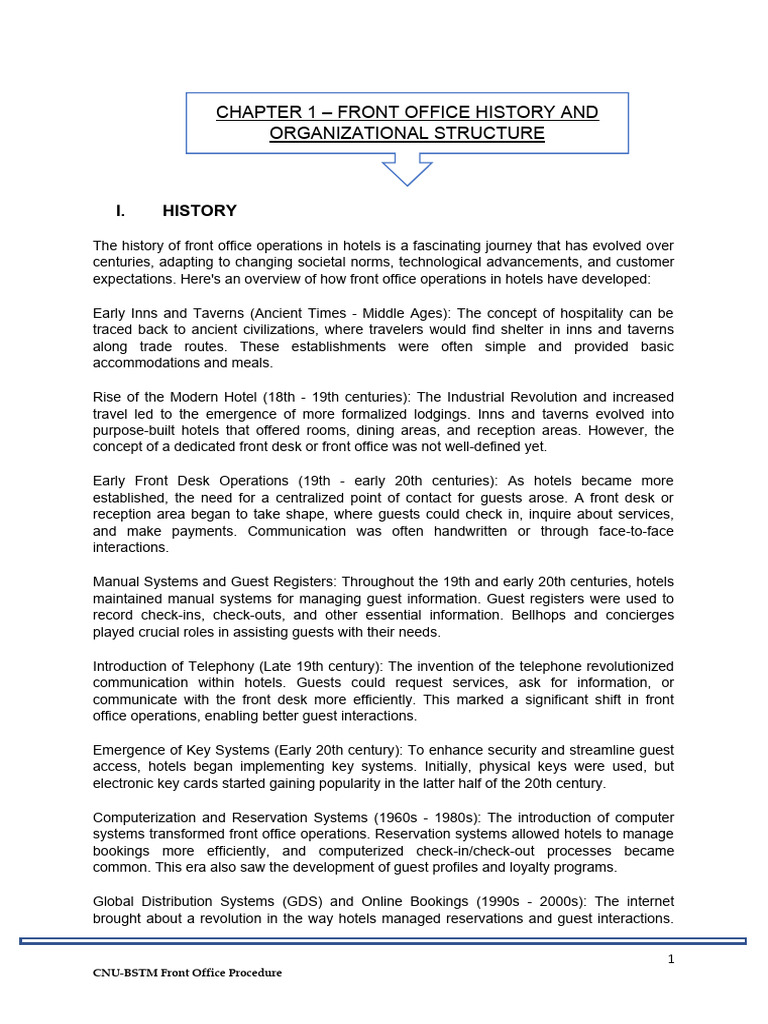 Chapter 1 - History and Organizational Chart | PDF