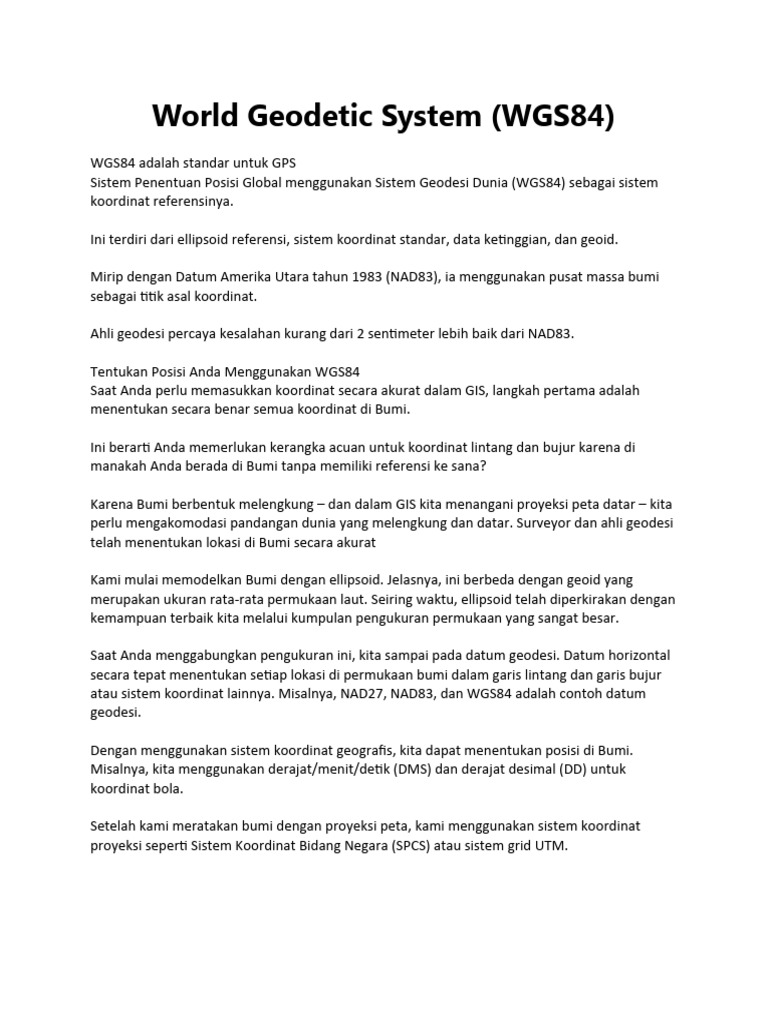 World Geodetic System | PDF
