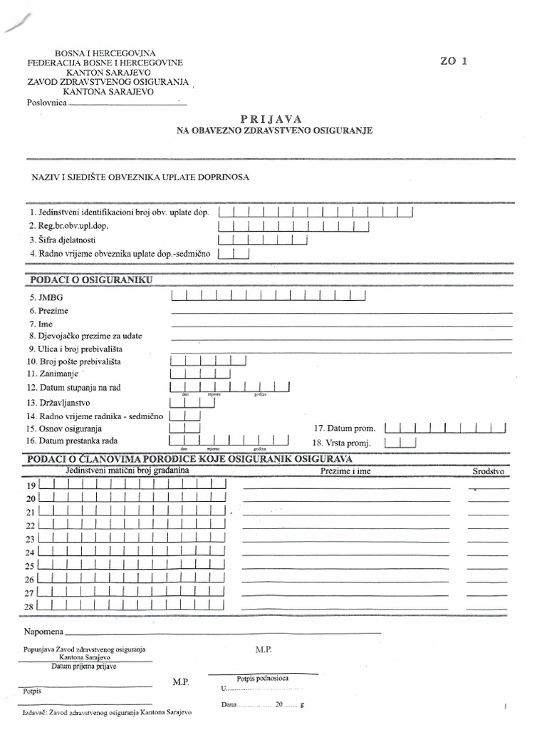 Obrazac Osiguranje | PDF