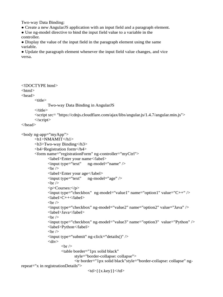 Program 2 | PDF | Angular Js | Computing