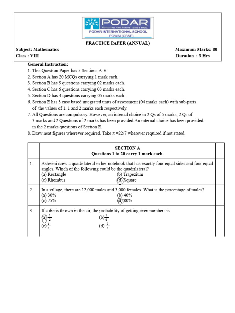 Math Mock | PDF