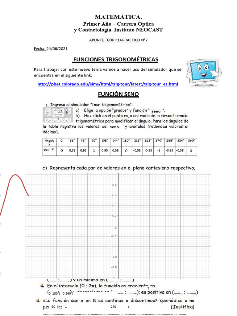 Apunte Teórico-Práctico 7. Funciones Trigonométricas | PDF