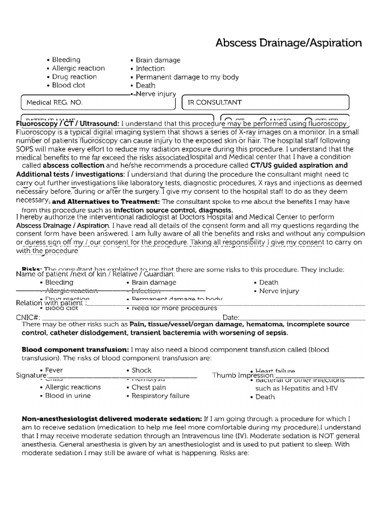 Abscess Drainage Aspiration | PDF