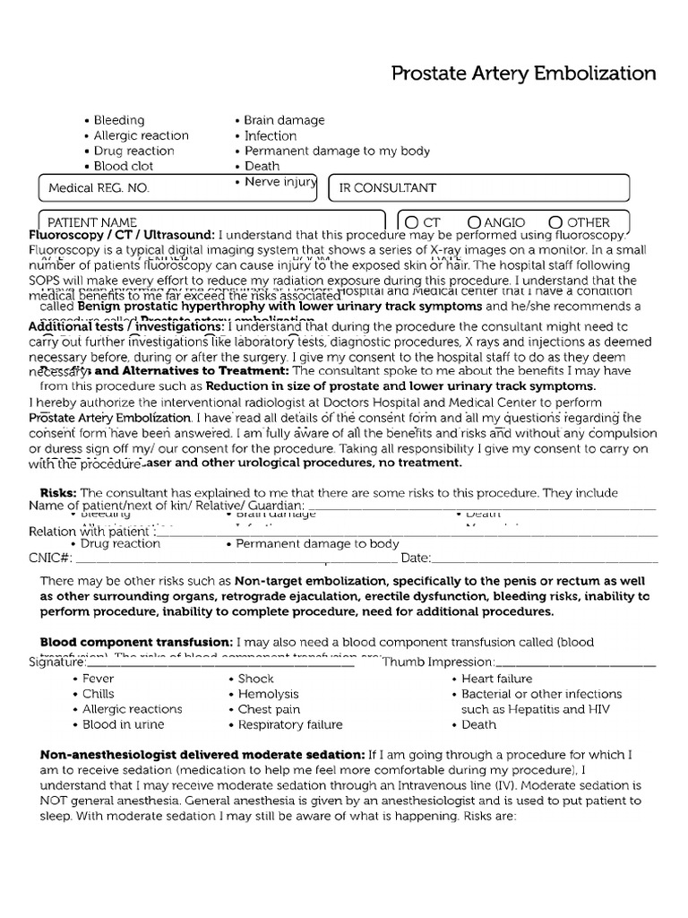 Prostate Artery Embolization | PDF