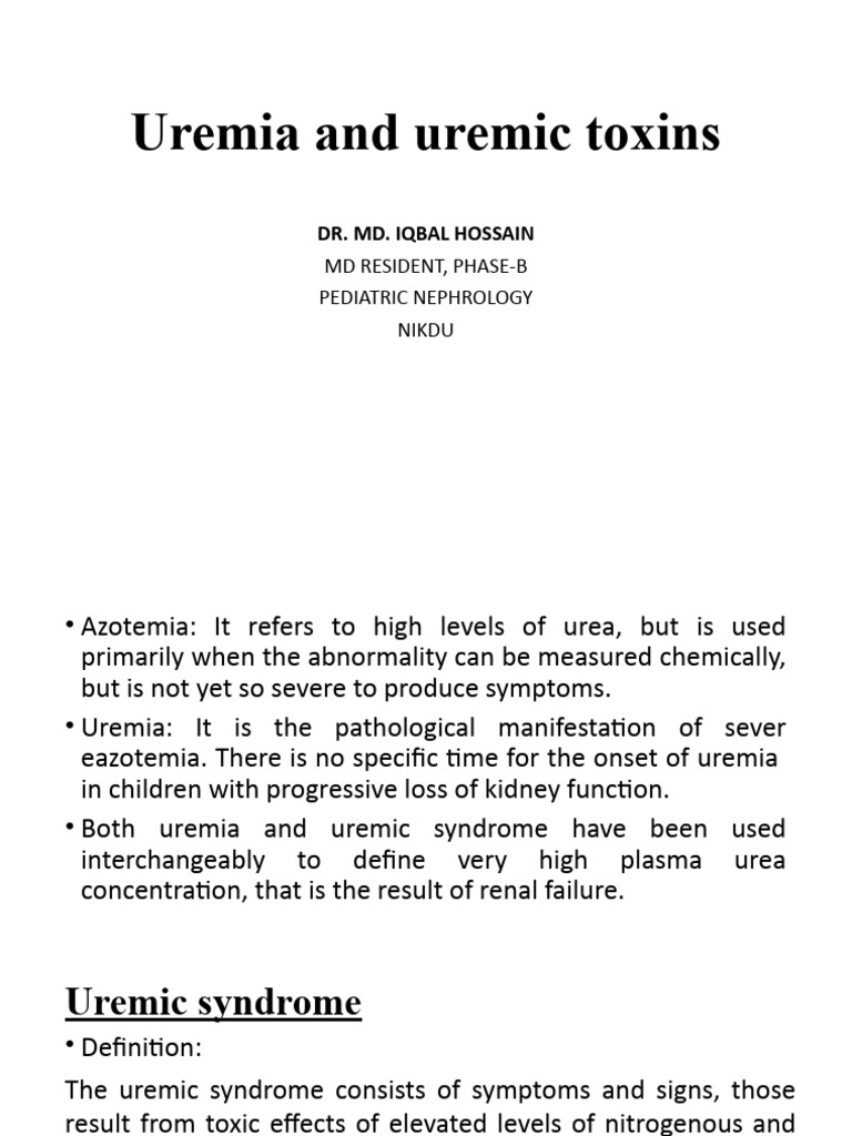 Uremia and Uremic Toxins | PDF | Causes Of Death | Endocrine System