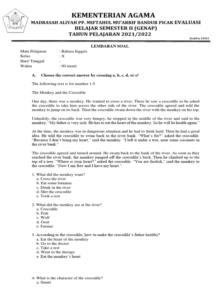 Soal Ujian B.ing X Fix | PDF