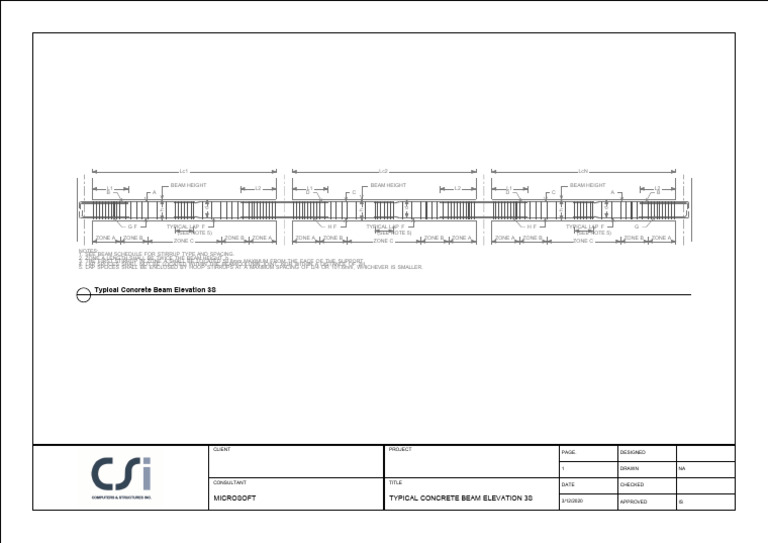 Concrete Beam Elevation Details 3S | PDF