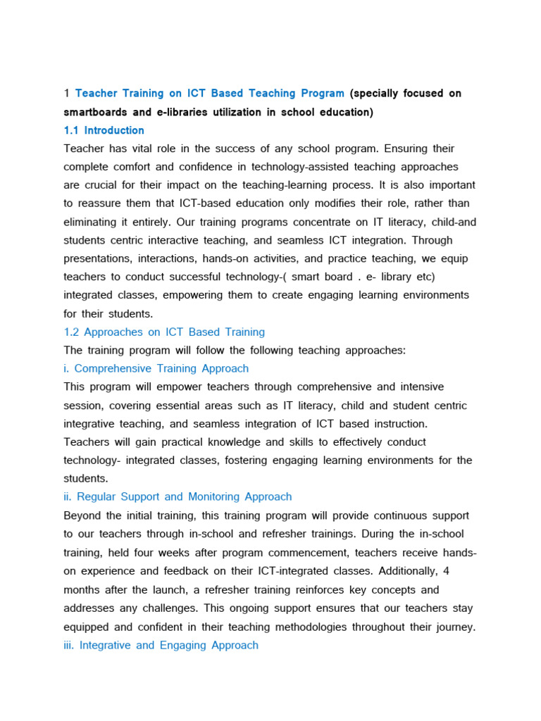 1 Curriculum On Teacher Training On ICT Based Teaching | PDF ...