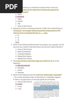 Blood Transfusion MCQs | PDF | Blood Type | Blood Donation