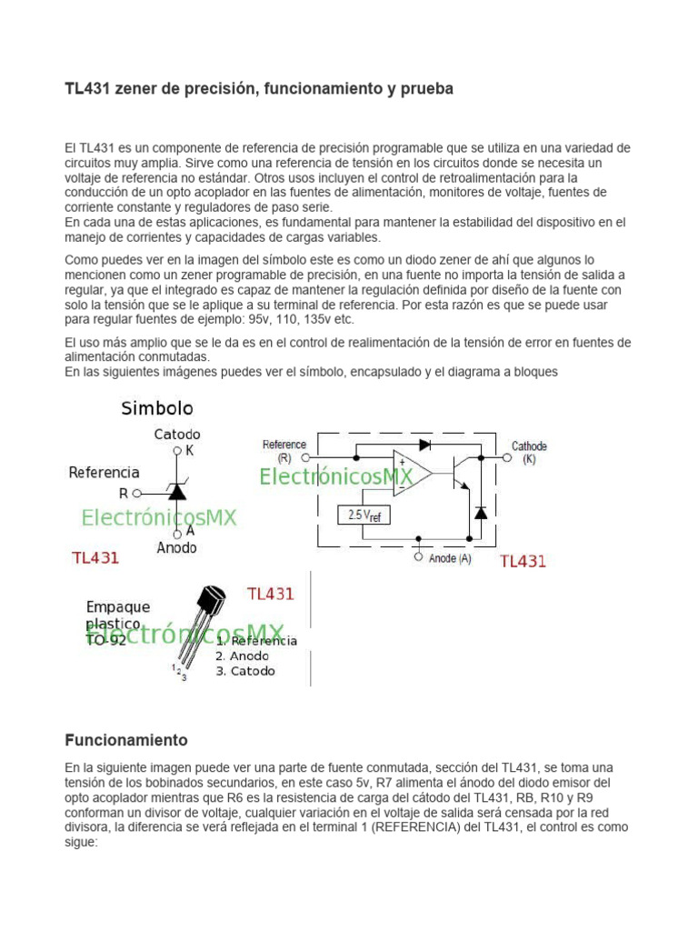 TL431 Zener de Precisión | PDF | Bienes manufacturados | Ingeniería ...