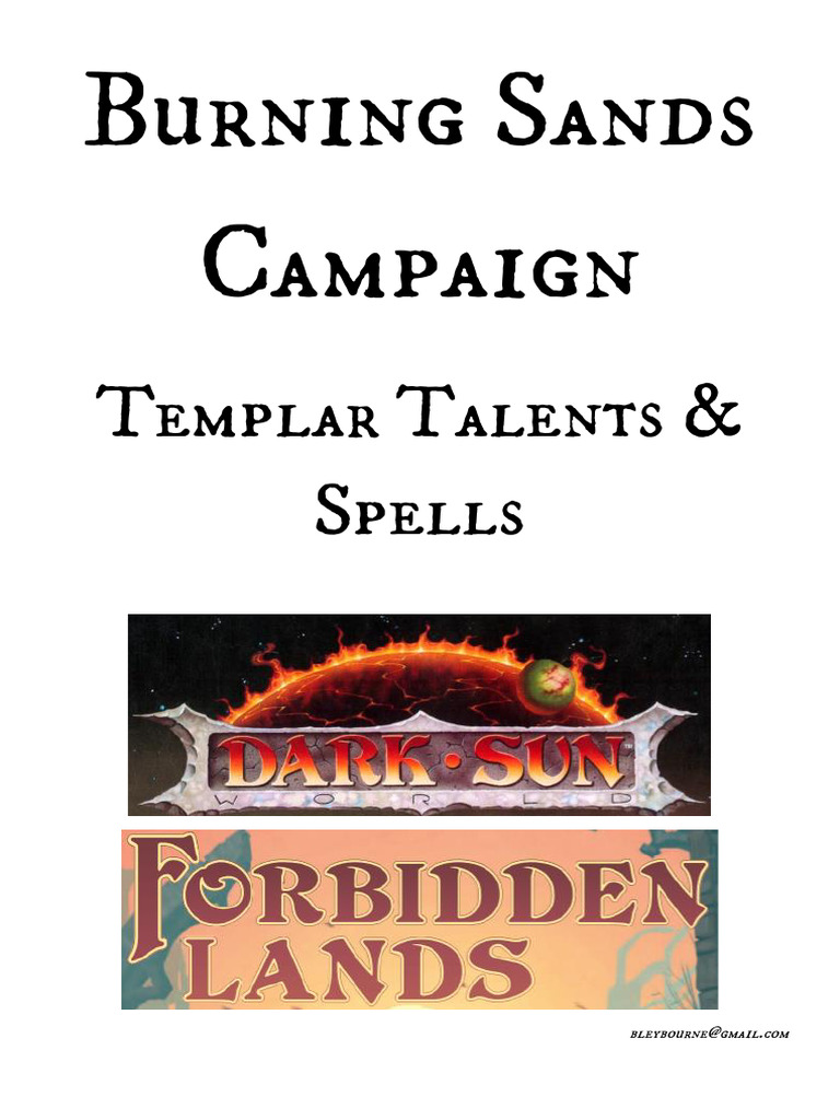 Burning Sands - Templars | PDF