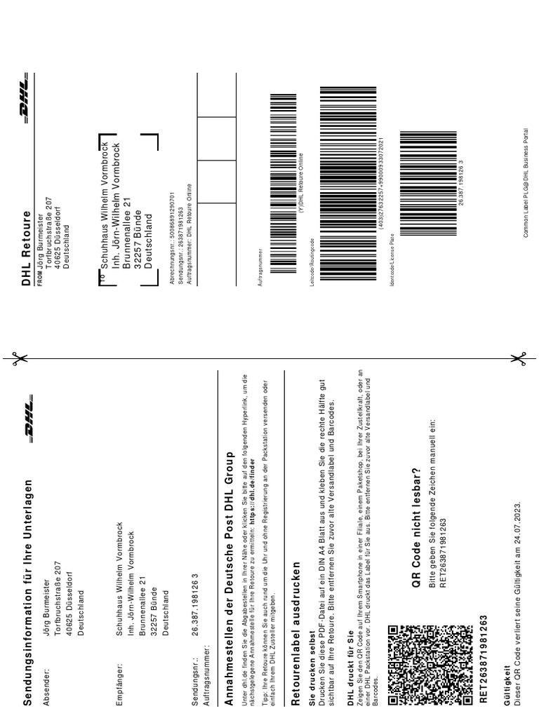 Retourenlabel PDF | PDF