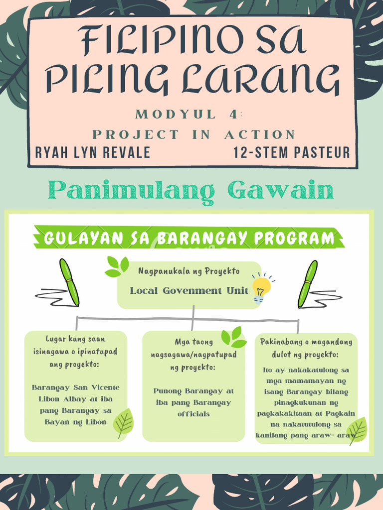 Filipino Sa Piling Larang Q3 - Module 4 Output | PDF