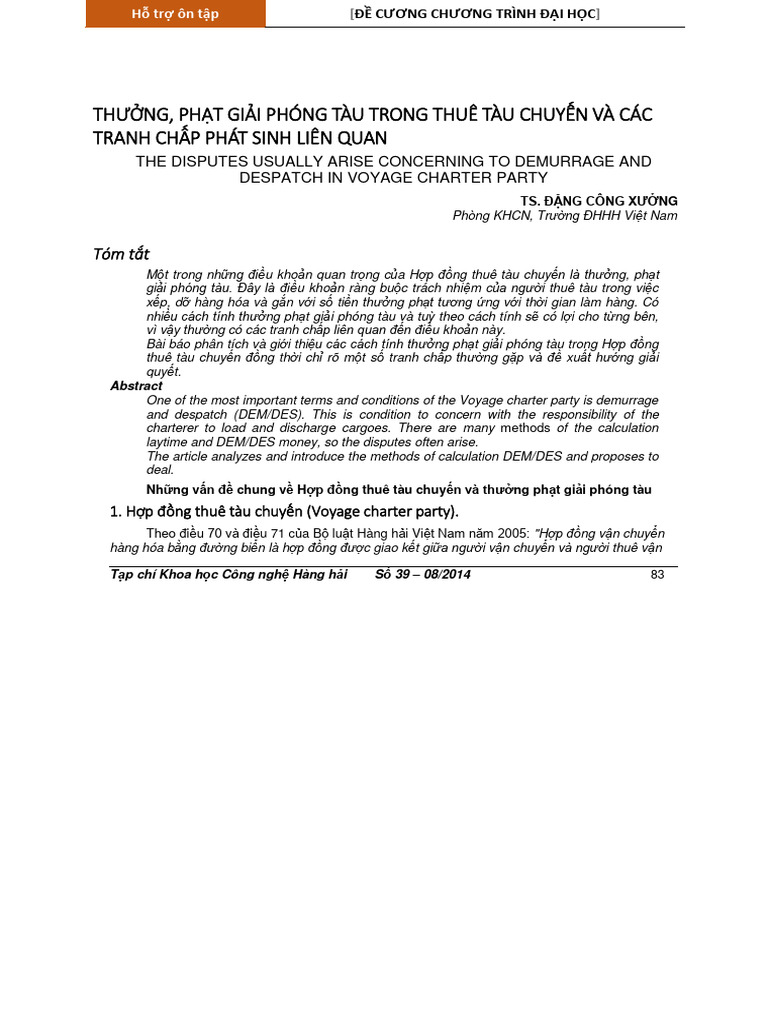 VTGNHH - BT Laytime | PDF