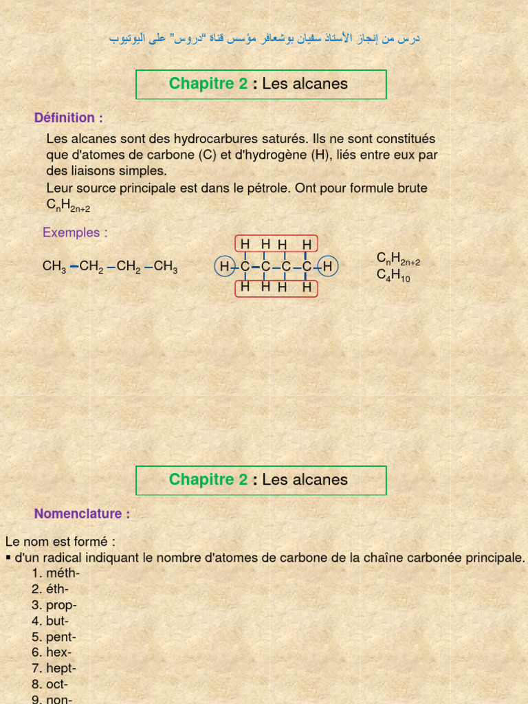 Définition et Nomenclature des Alcanes | PDF | Alcane | Hydrocarbures