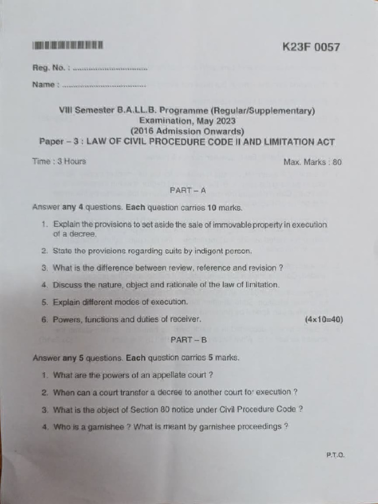 8th Sem Question Paper | PDF