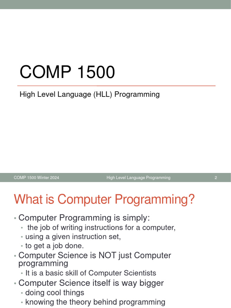 W7 - HLL Programming | PDF