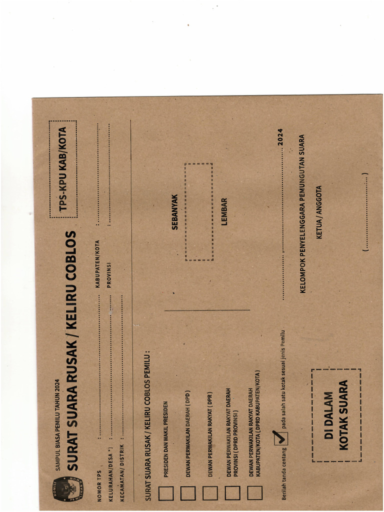 Surat Suara Rusak Keliru | PDF Surat Suara Rusak Keliru | PDF