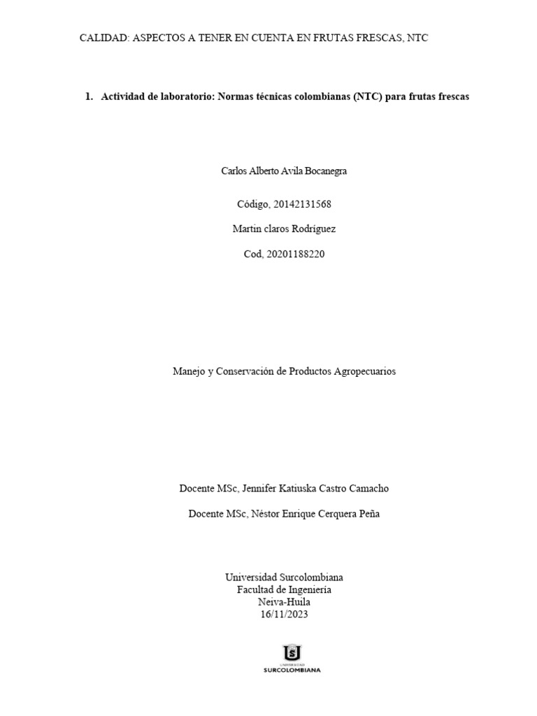 Normas de Mango Hilacha | PDF | Mango | Laboratorios