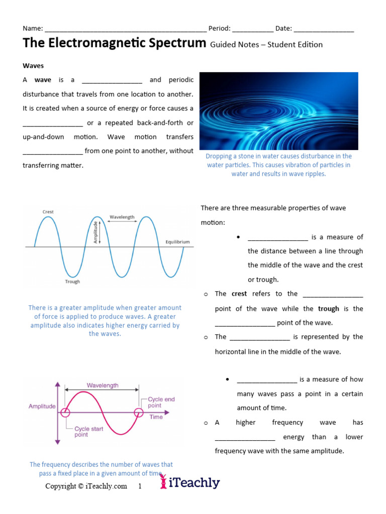 9-1-Guided-Notes-SE-The-Electromagnetic-Spectrum | PDF