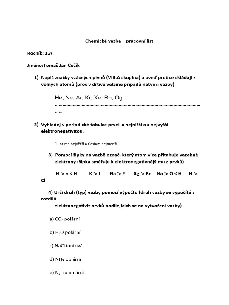 Chemická Vazba | PDF