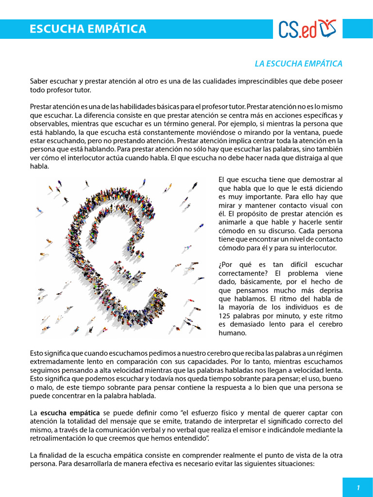 La Escucha Empática | PDF | Comunicación