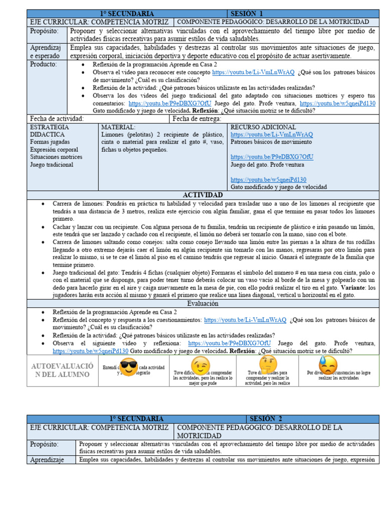 Actividades Aprende en Casa 2 Semana 10 SUGERENCIA | PDF | Evaluación ...