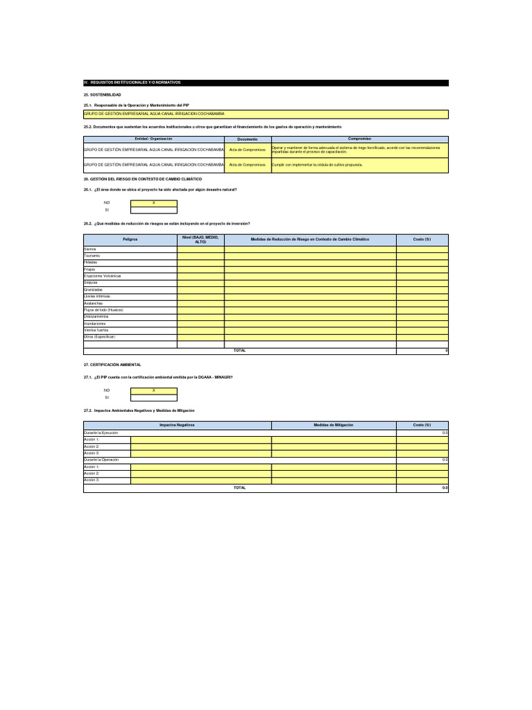 Sostenibilidad Ficha Simplificada de Sistema de Riego Tecnificado | PDF