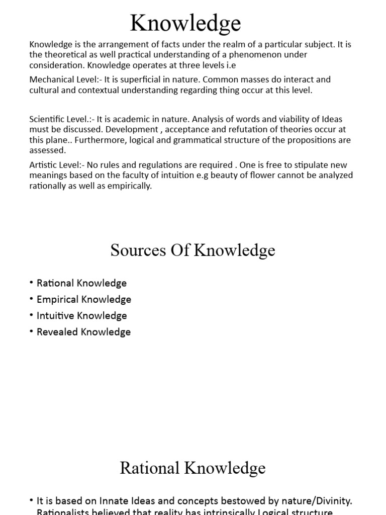 Sources of Knowledge | PDF | Science & Mathematics