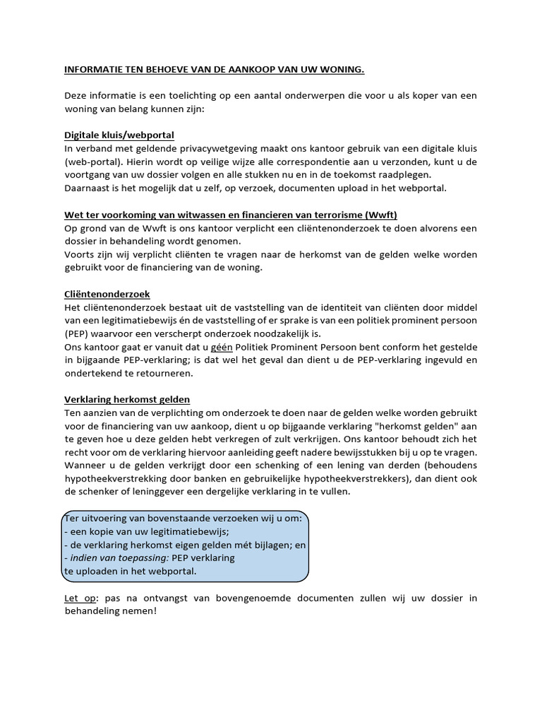 Infoformulier Aankoop | PDF