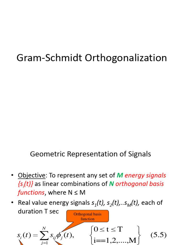 Gram-Schmidt Orthogonalization Explained | PDF | Basis (Linear Algebra ...