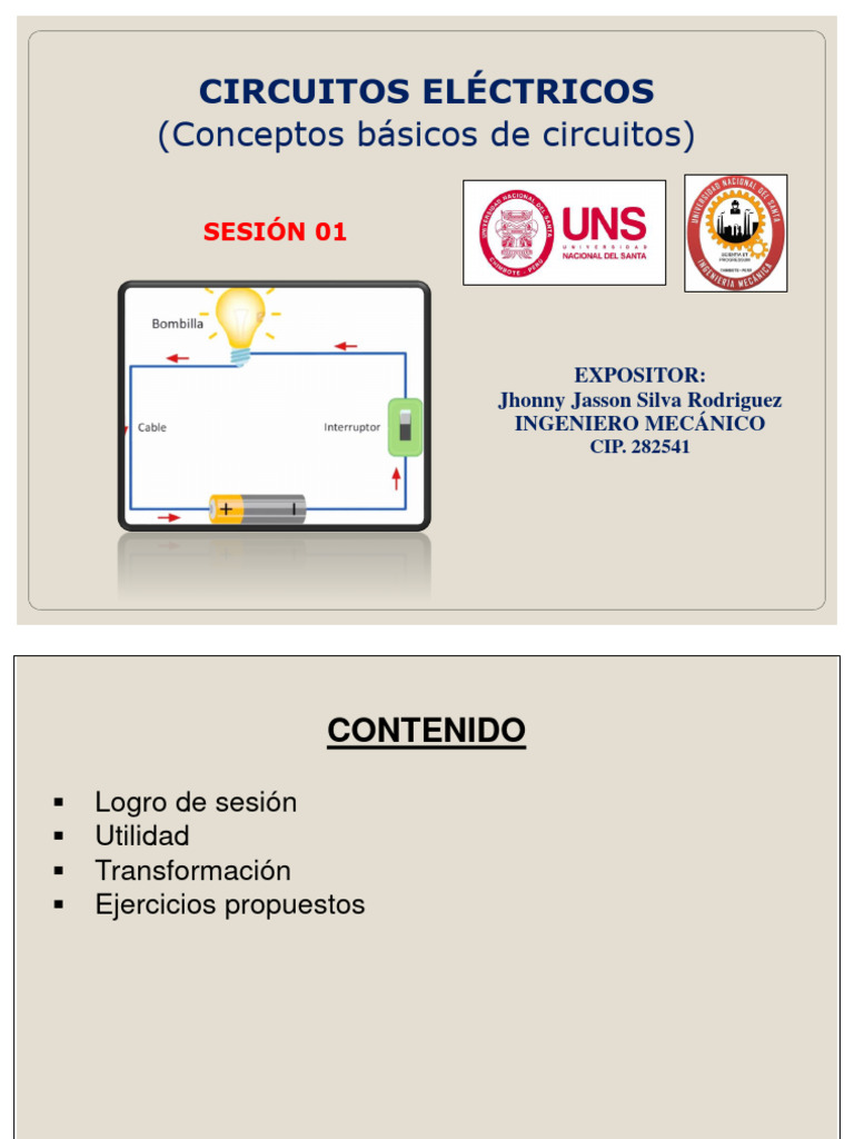 Sesión 01 - Conceptos Básicos de Circuitos | PDF