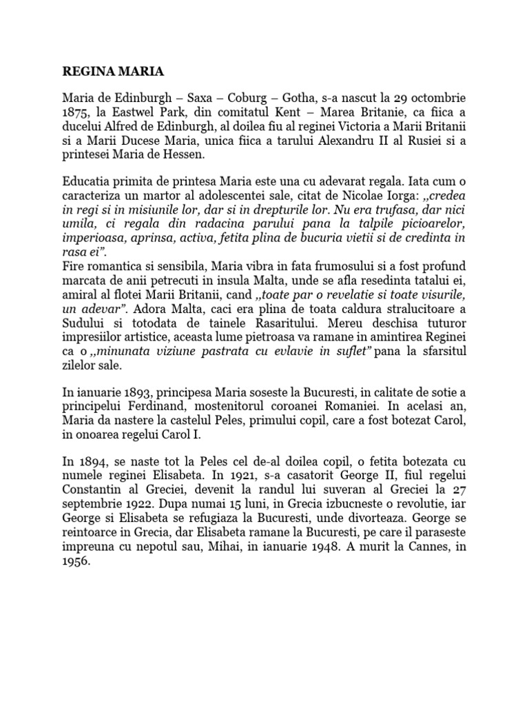 Regina MARIA | PDF