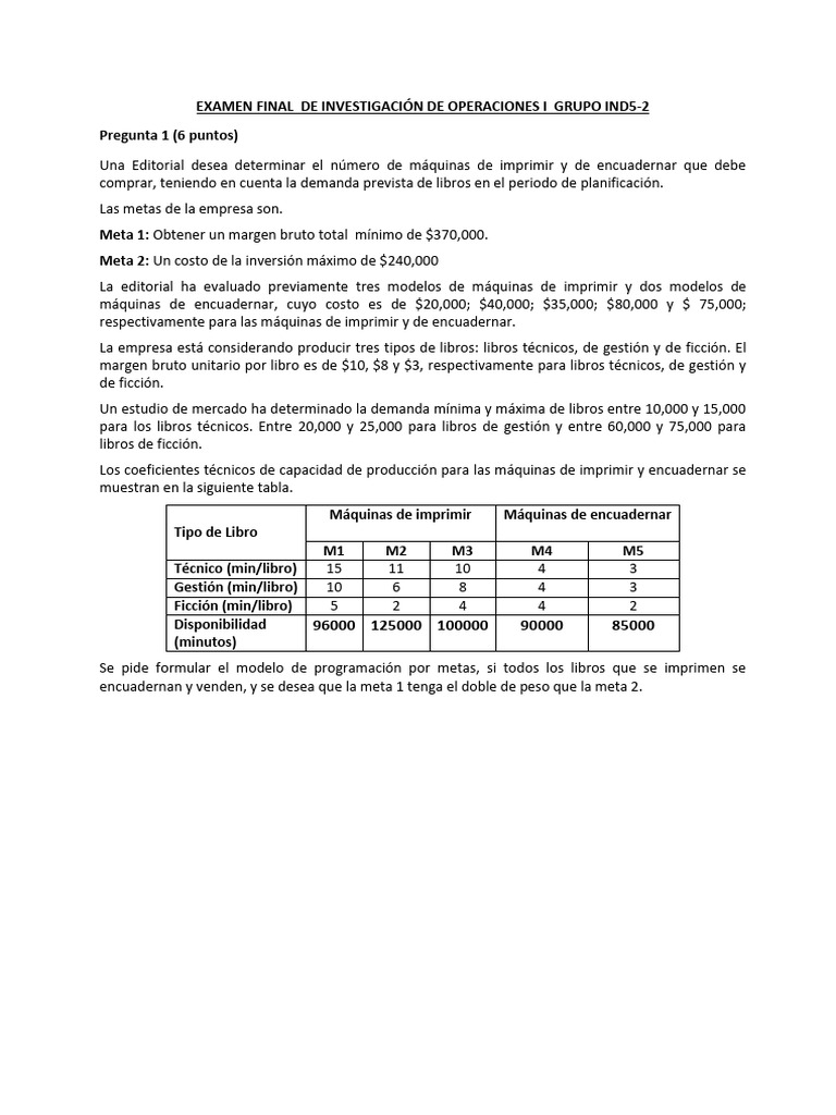 Examen Final IND5-2 Resuelto | PDF