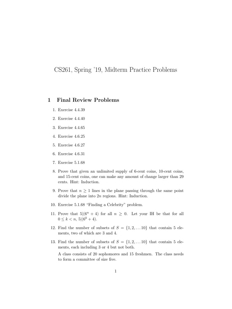 CS261 Spring '19 Midterm Practice Problems | PDF