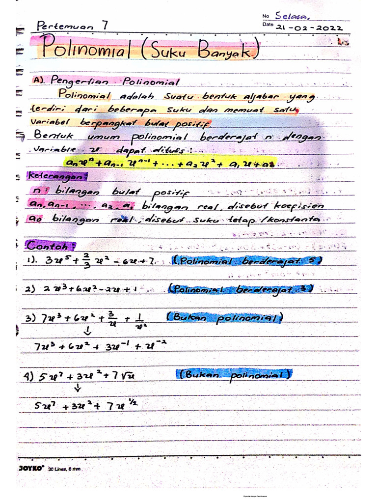 Pengertian Polinomial | PDF