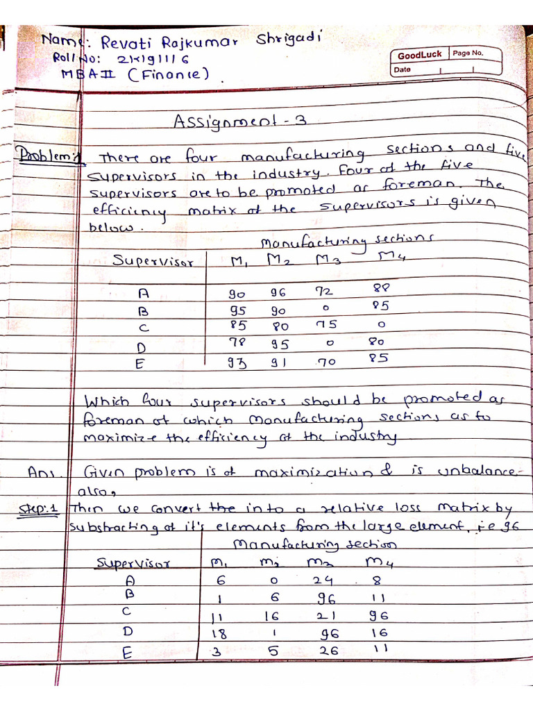 Decision Science Assignment 3 | PDF