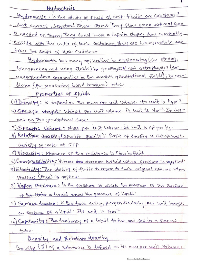 PHY111 Hydrostatic | PDF