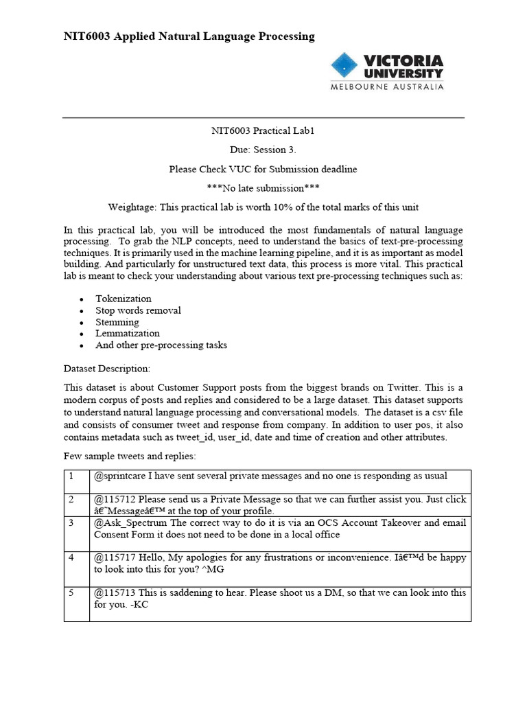 Lab1 - Text Pre-Processing Technique (1) - 1 | PDF