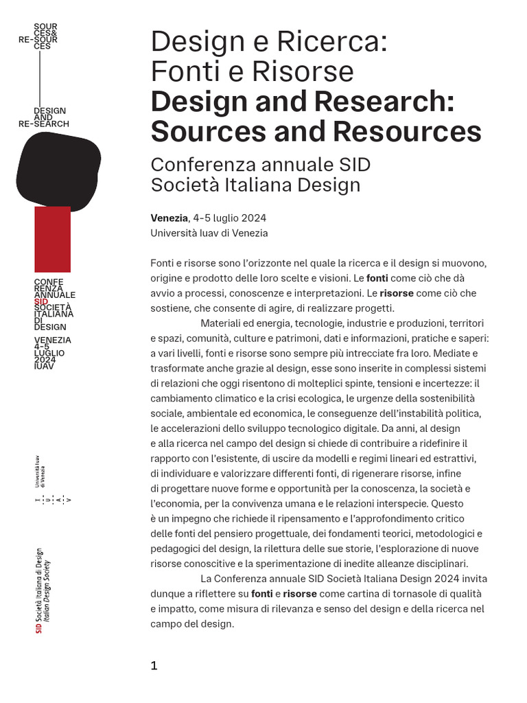 Call SID 2024 - Design e Ricerca | PDF